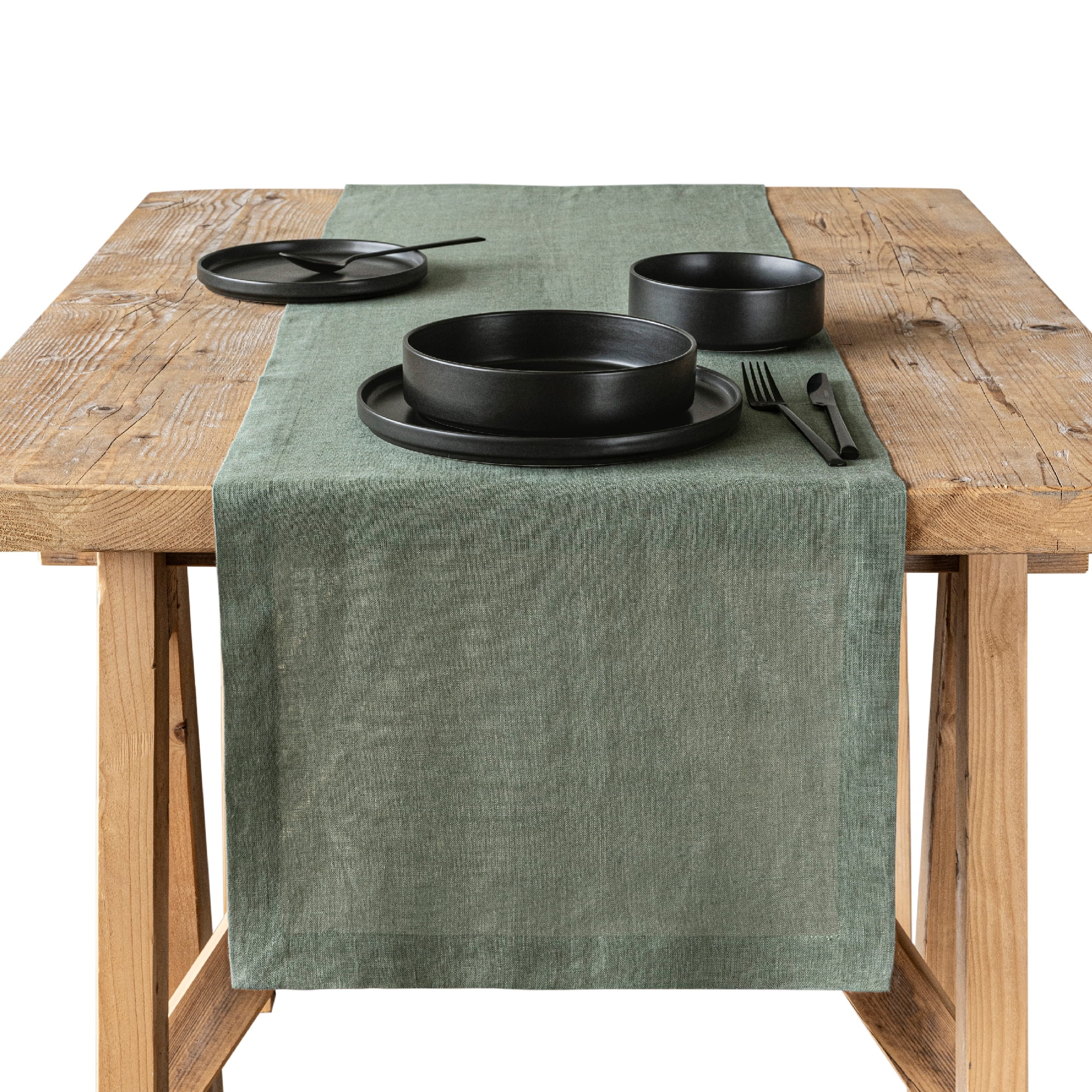 over&back 18x90 Washed 100% Linen Table Runner - Washable Table Runners ...