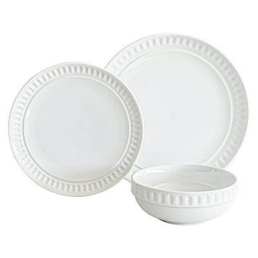 Martha Stewart Fine Ceramic Floral Dinnerware Set, White - Walmart.com