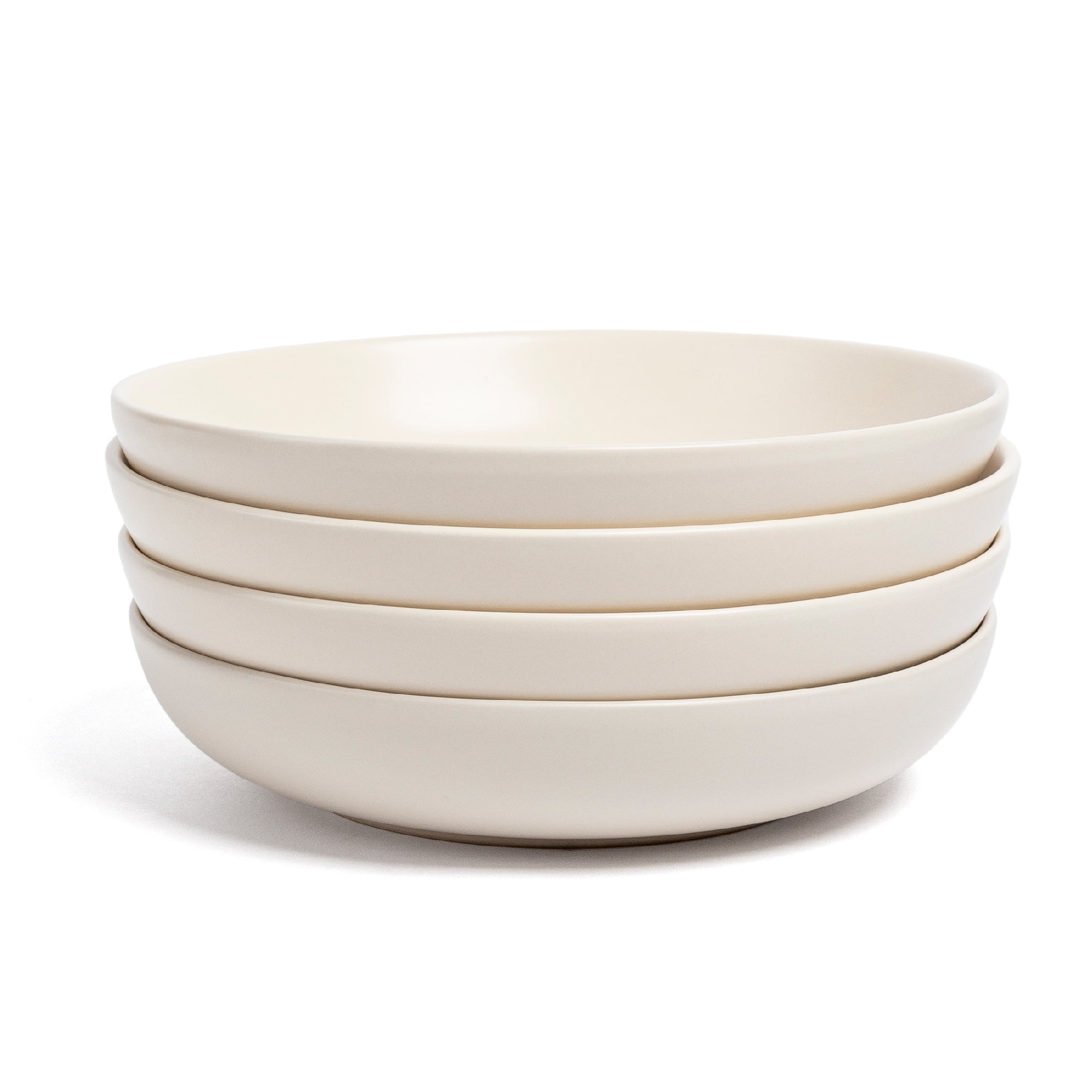 over&back Coupe Dinner Bowl Set, Semi-Matte Ivory stoneware pasta bowls ...
