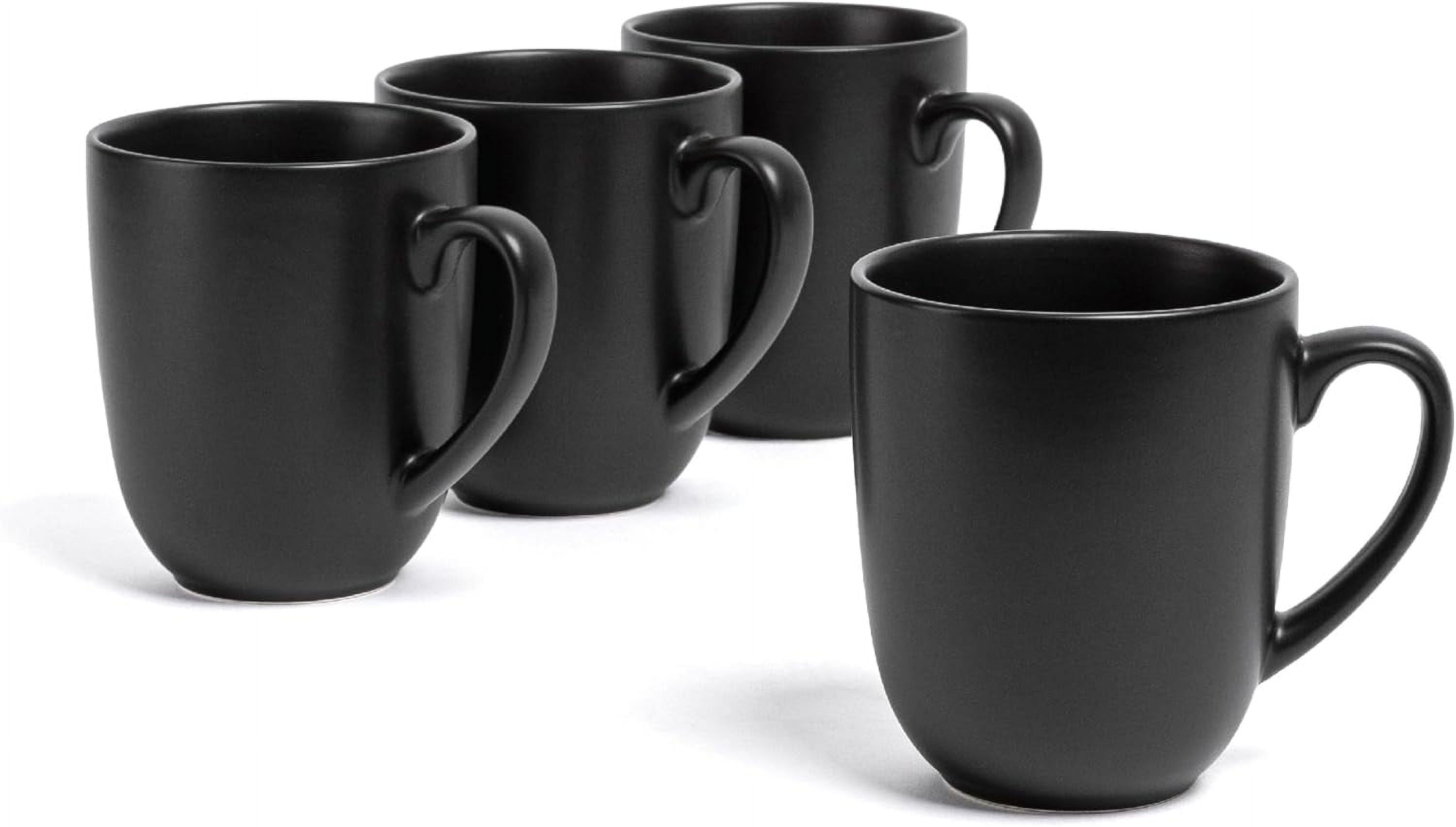 over&back Coupe Stoneware Coffee Mugs - 4-Piece Mug Set - Enjoy the Perfect Cup of Coffee, Tea ...