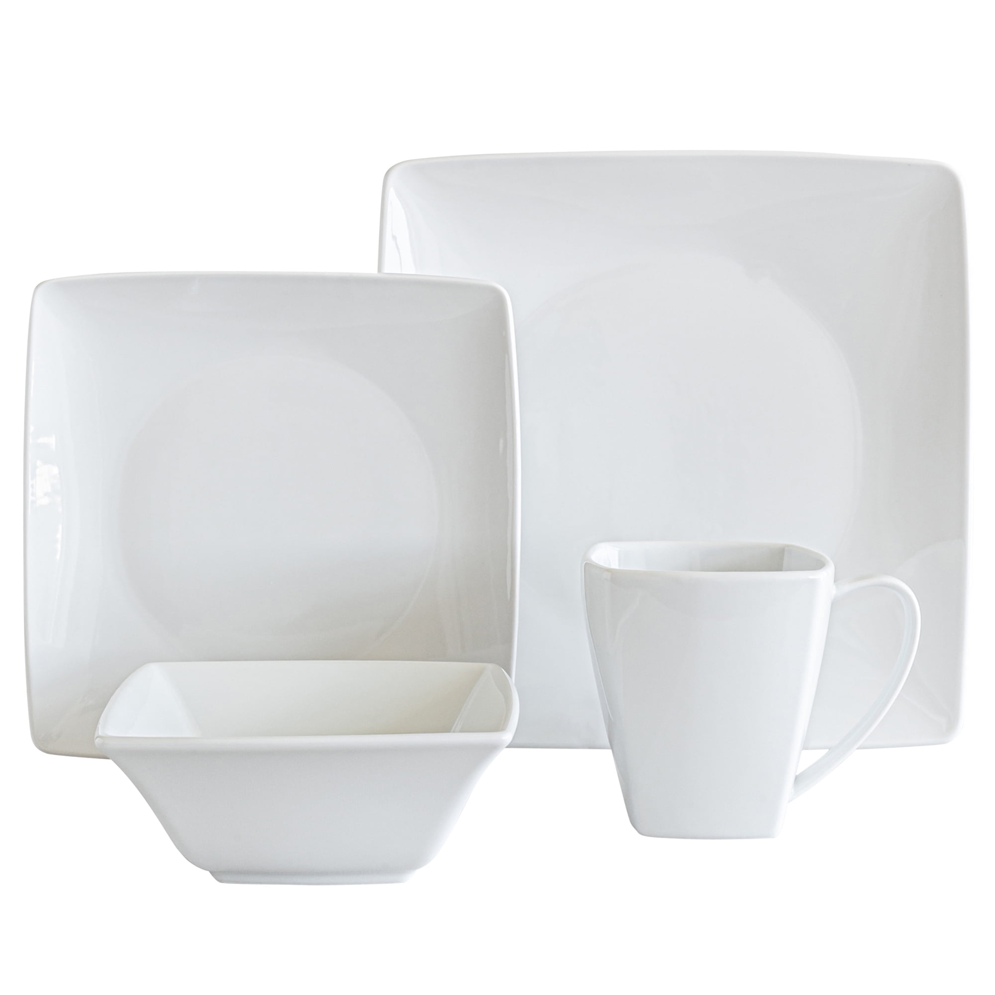 over&back Dinnerware Set - Porcelain Dish Set with Dinner Plates, Salad ...