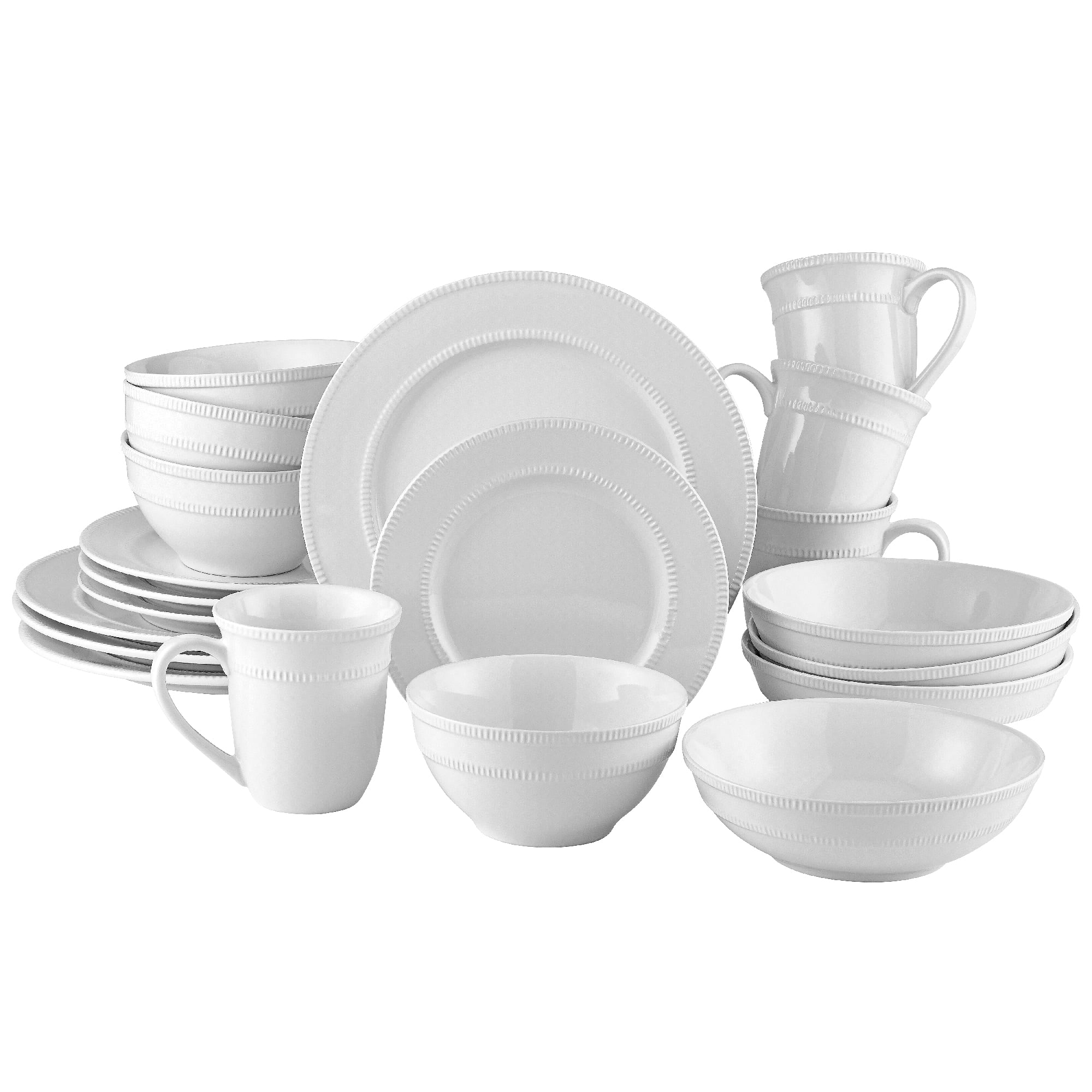 over&back Dinnerware Set - Stoneware Dish Set with Dinner Plates, Salad ...