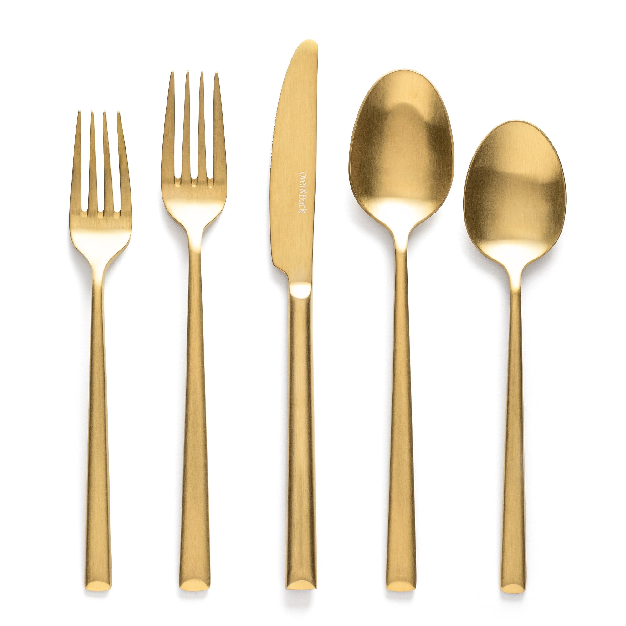 over&back Flatware Cutlery Set, Dishwasher Safe Stainless-Steel ...