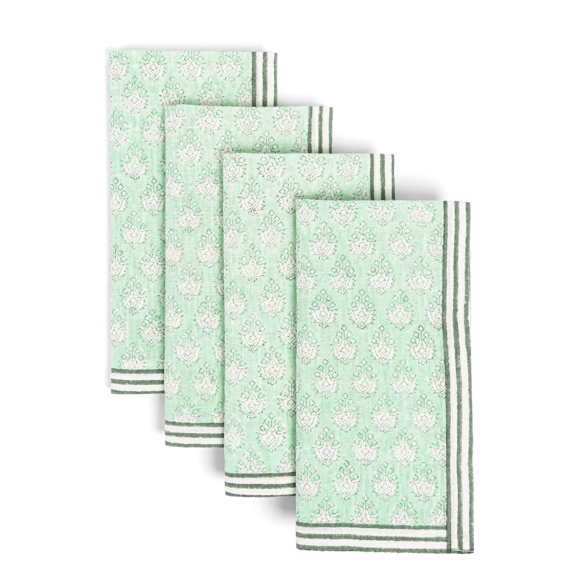 over&back Hand-Blocked Printed Cloth Napkins, Cotton Napkin, Dinner ...