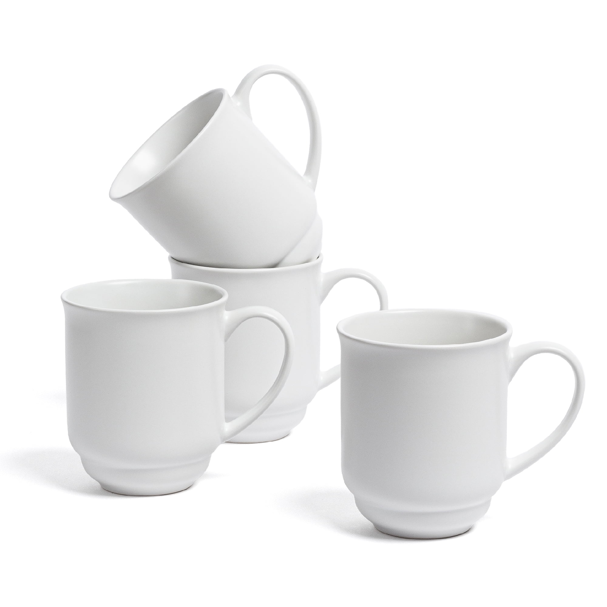 over&back Rim Stoneware Coffee Mugs - 4-Piece Mug Set - Enjoy the ...