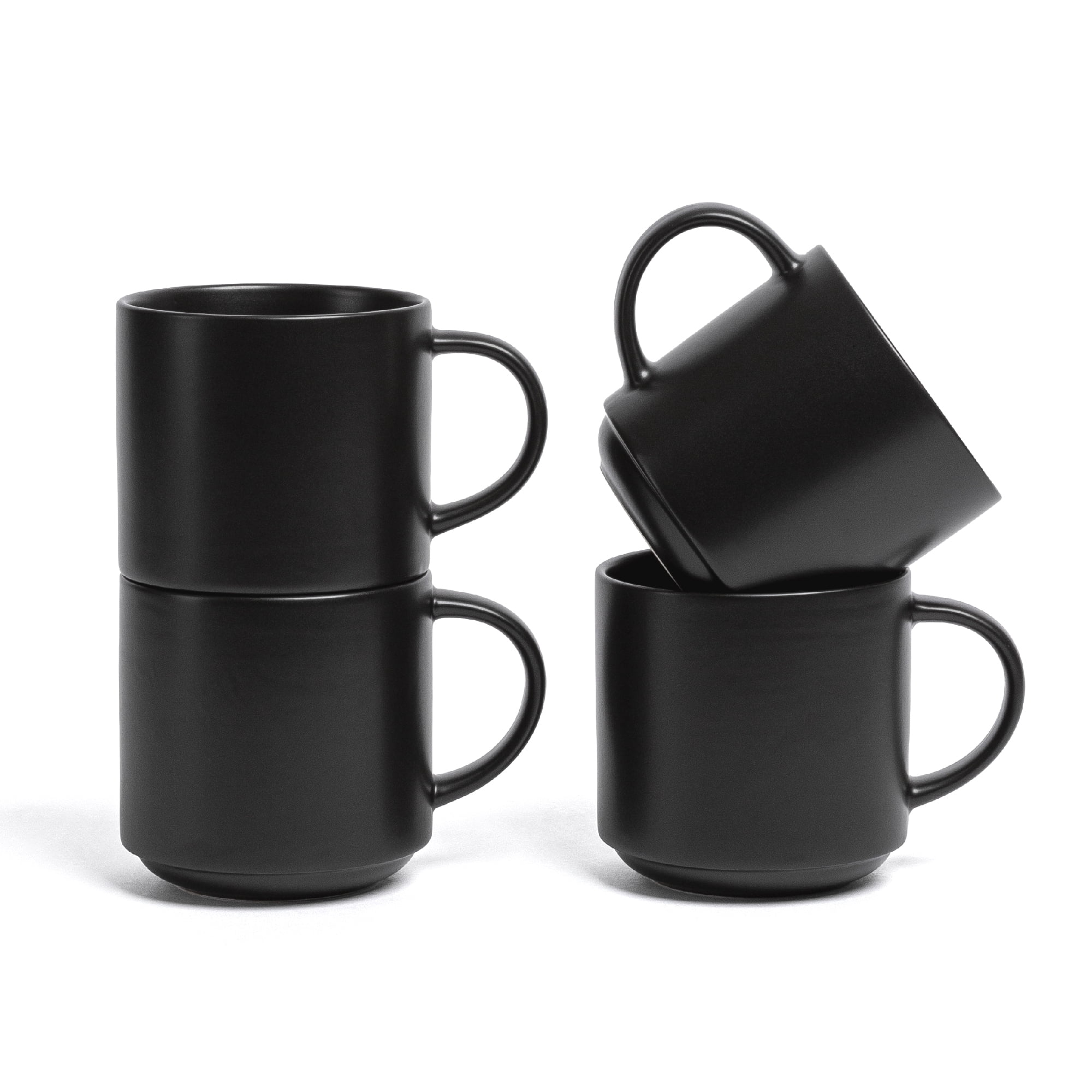over&back Stackable Stoneware Coffee Mugs - 4-Piece Mug Set - Walmart.com