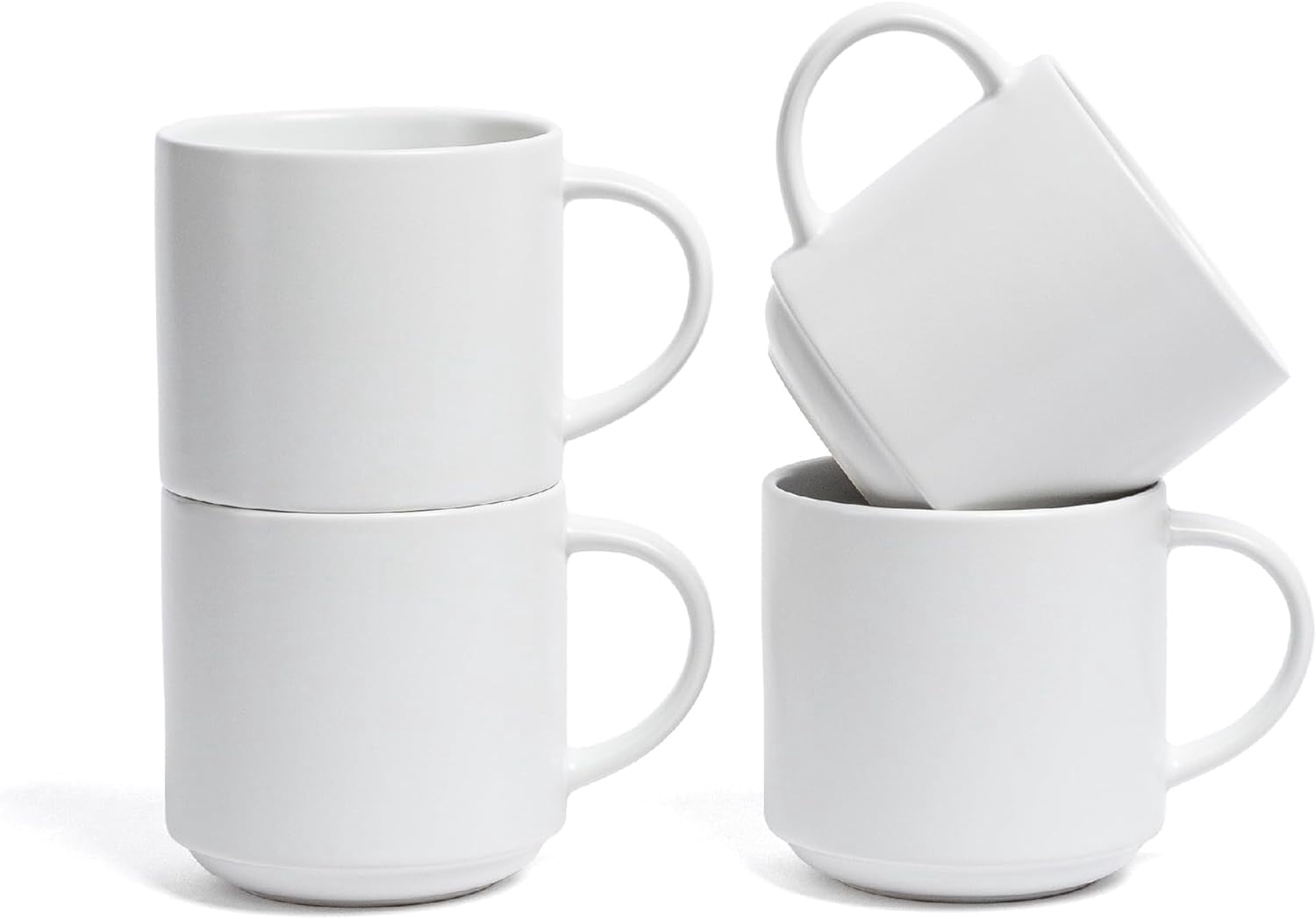 over&back Stoneware Coffee Mugs - 4-Piece Mug Set - Enjoy the Perfect ...