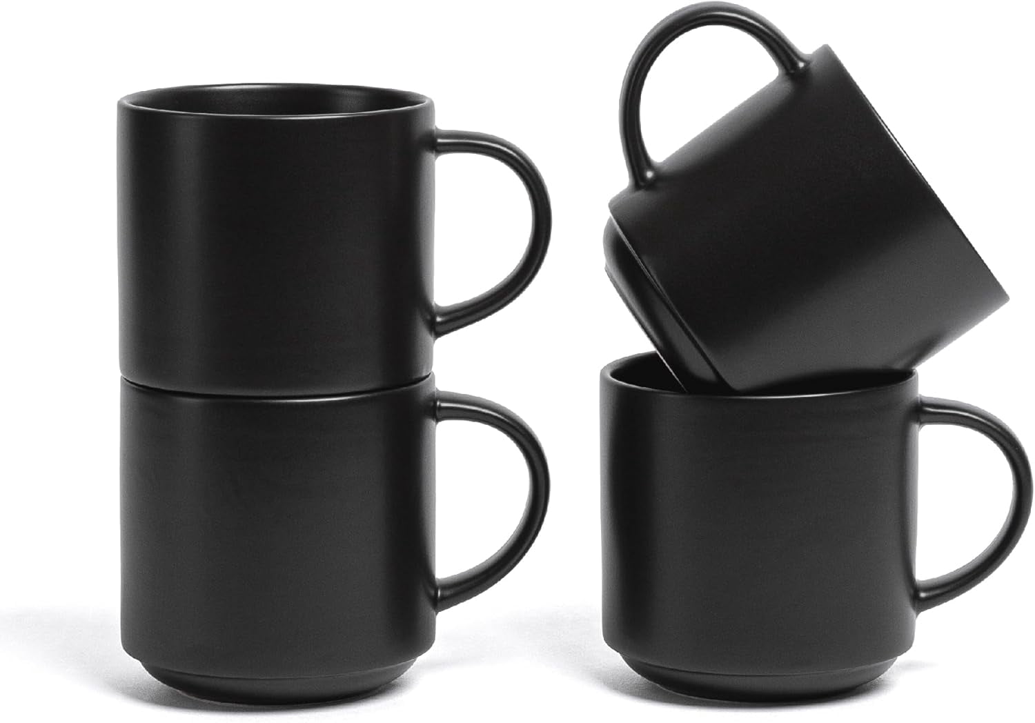 over&back Stoneware Coffee Mugs - 4-Piece Mug Set - Enjoy the Perfect ...
