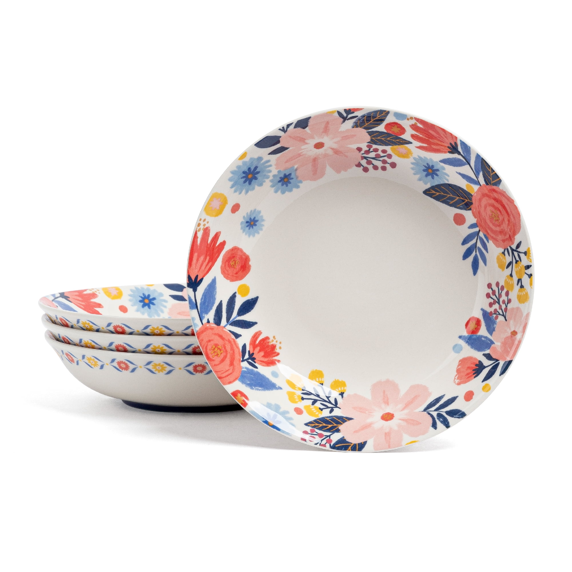 over&back Stoneware Dinner Bowl Set, Dishwasher and Microwave Safe, All ...