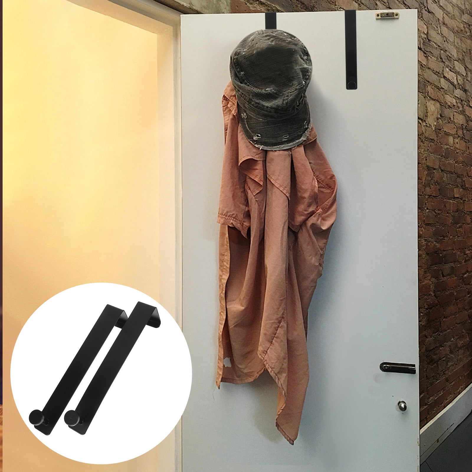 UNOMOR Strong Load Bearing Capacity Over Door Hooks Black Iron 2Set 8 ...