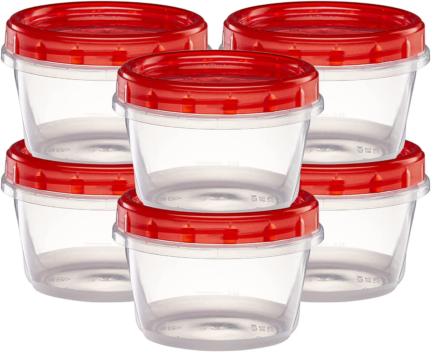 oz 10 Pack Twist Top Containers Clear bottom With Red Top Twist on Lids ...