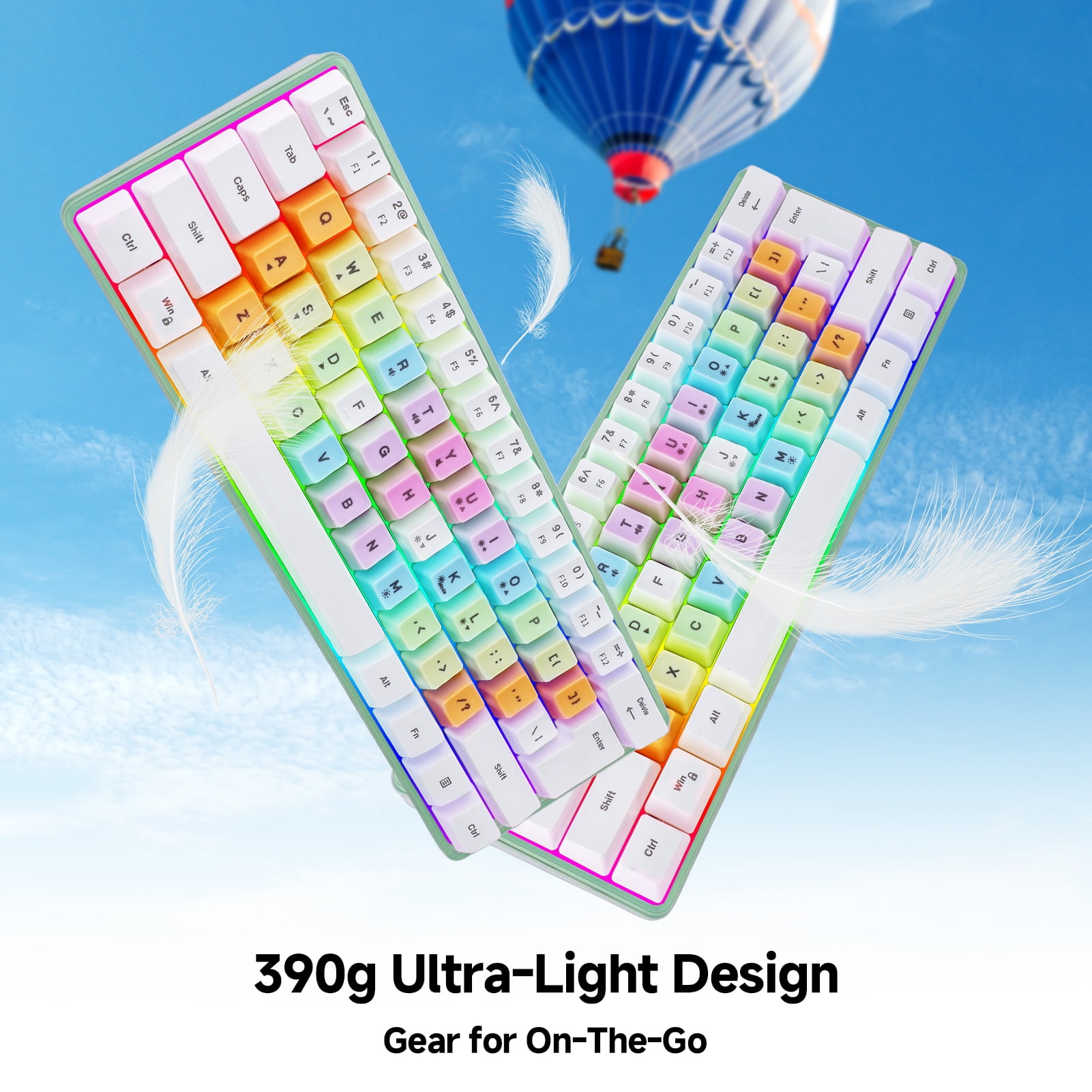 60% Mechanical Gaming Keyboard, Portable Ultra Compact 61 Keys RGB ...