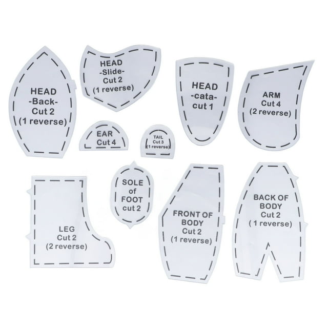 Bear Sewing Template Set, Reusable Acrylic Bear Sewing Pattern Precise ...