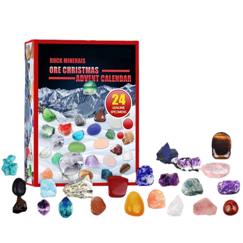 Christmas Advent Rock Collection Countdown Calendar Mineral Rock Blind ...