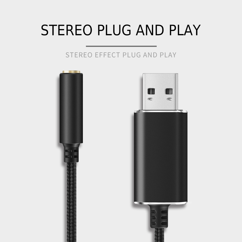 USB To 3.5mm Jack Audio Adapter External USB Sound Card Stereo Adapter ...
