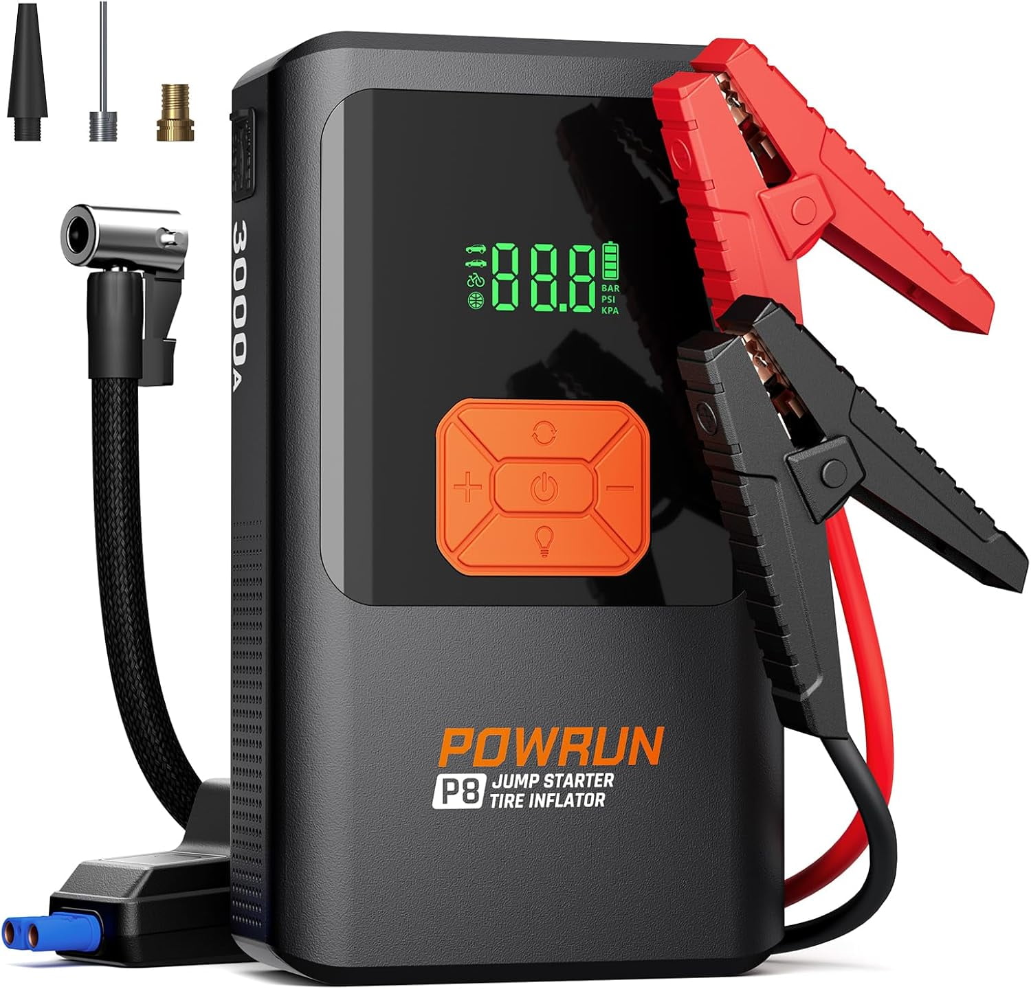 **p9 jump starter with air compressor, 3000a battery jumper starter ...
