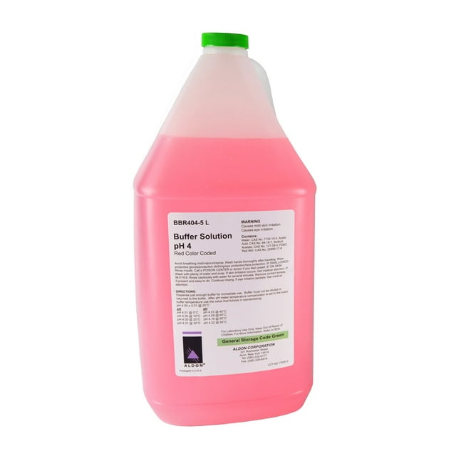 pH 4.00 Standard Buffer Solution, Red, 5000mL (5L) - The Curated ...