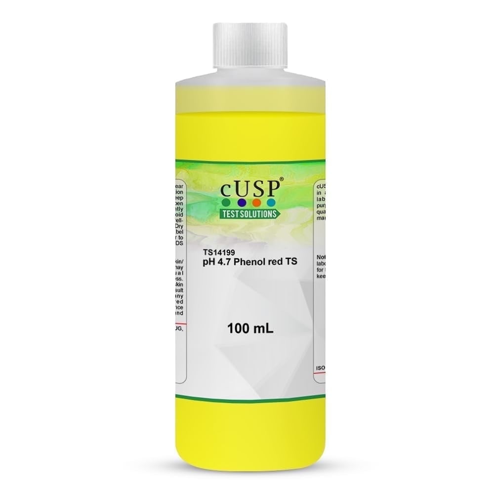 pH 4.7 Phenol Red Test Solution – 100ml Lab-Grade Buffer Indicator ...