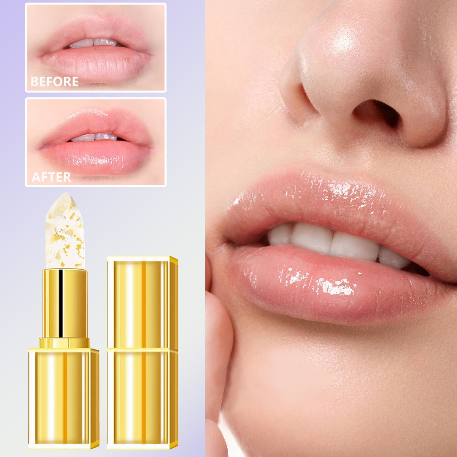 pH-Adaptive Gold Foil Color Changing Lipstick | 3.5g Moisturizing Lip ...