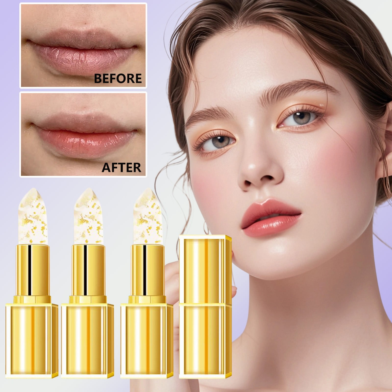 pH-Adaptive Gold Foil Color Changing Lipstick | 3.5g Moisturizing Lip ...