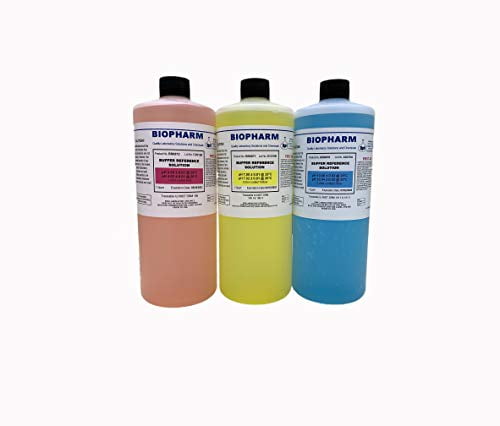 pH Buffer Calibration Solution 3-Pack | 1 Quart (950 mL) Bottle Each | pH 4.00, pH 7.00 & pH 10. ...