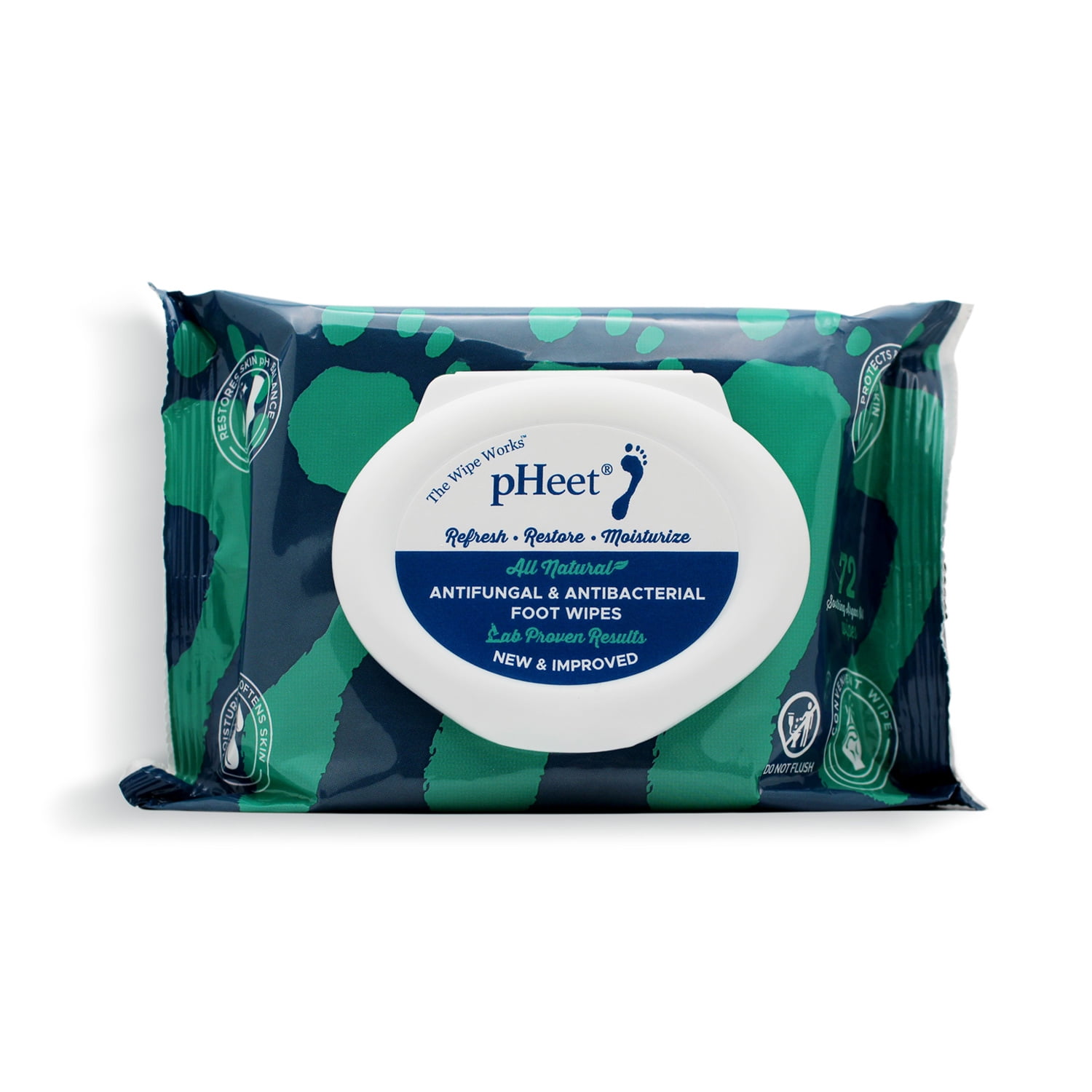 pH Select pHeet Foot Wipes, Natural Antifungal and Antibacterial Formula, 72 ct - Walmart.com