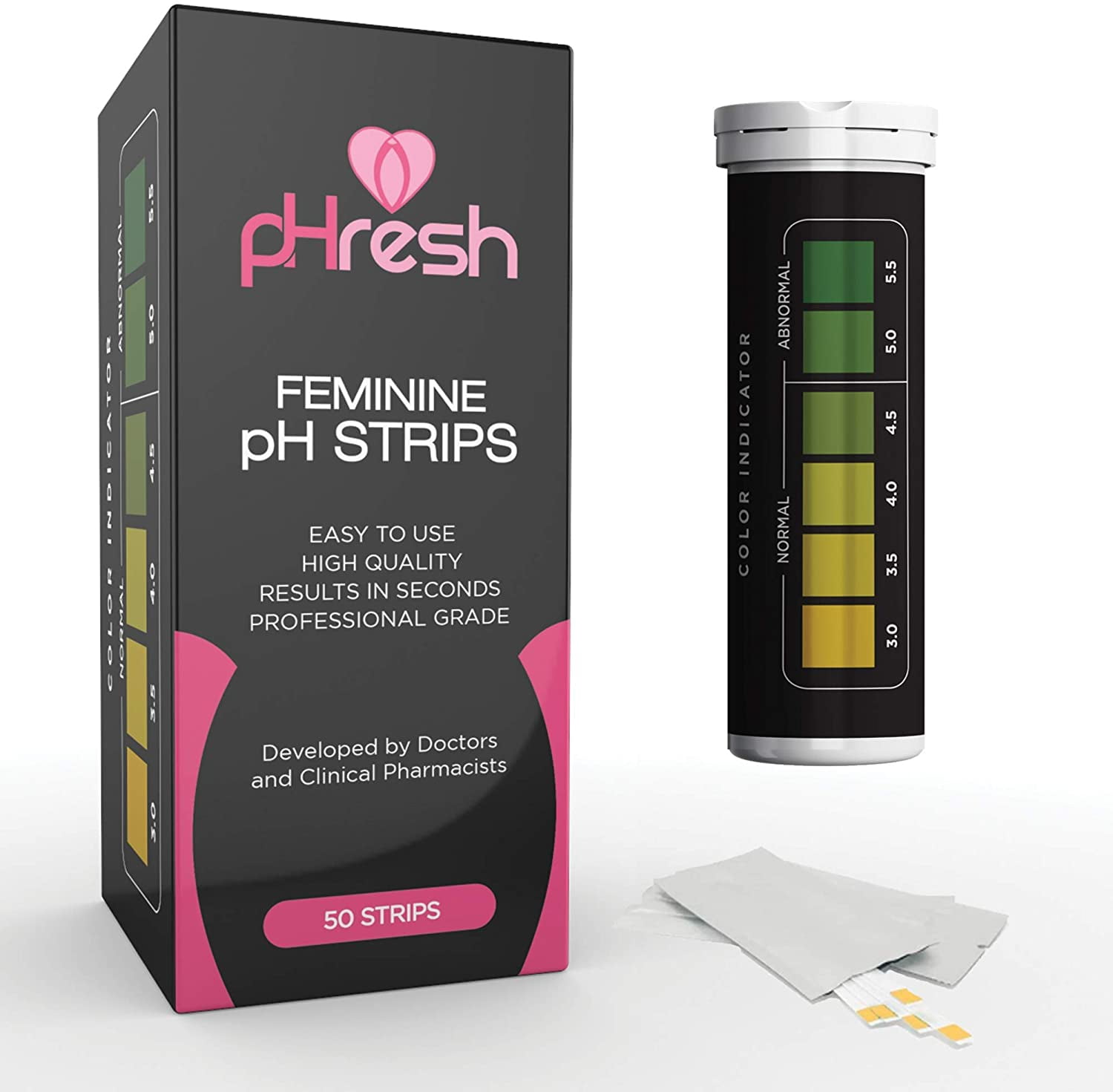 pHresh Women's Vaginal pH Test Strips - Quick BV & Yeast Infection ...