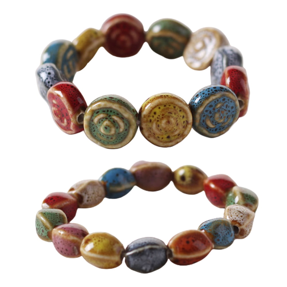 pack Bracelet Colorful Ceramic Simple Ethnic Style Variety of Shapes ...