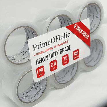 Heavy-Duty Packing Tape, 6 Rolls, 1.88 Inches Wide x 80 Yards Each ...