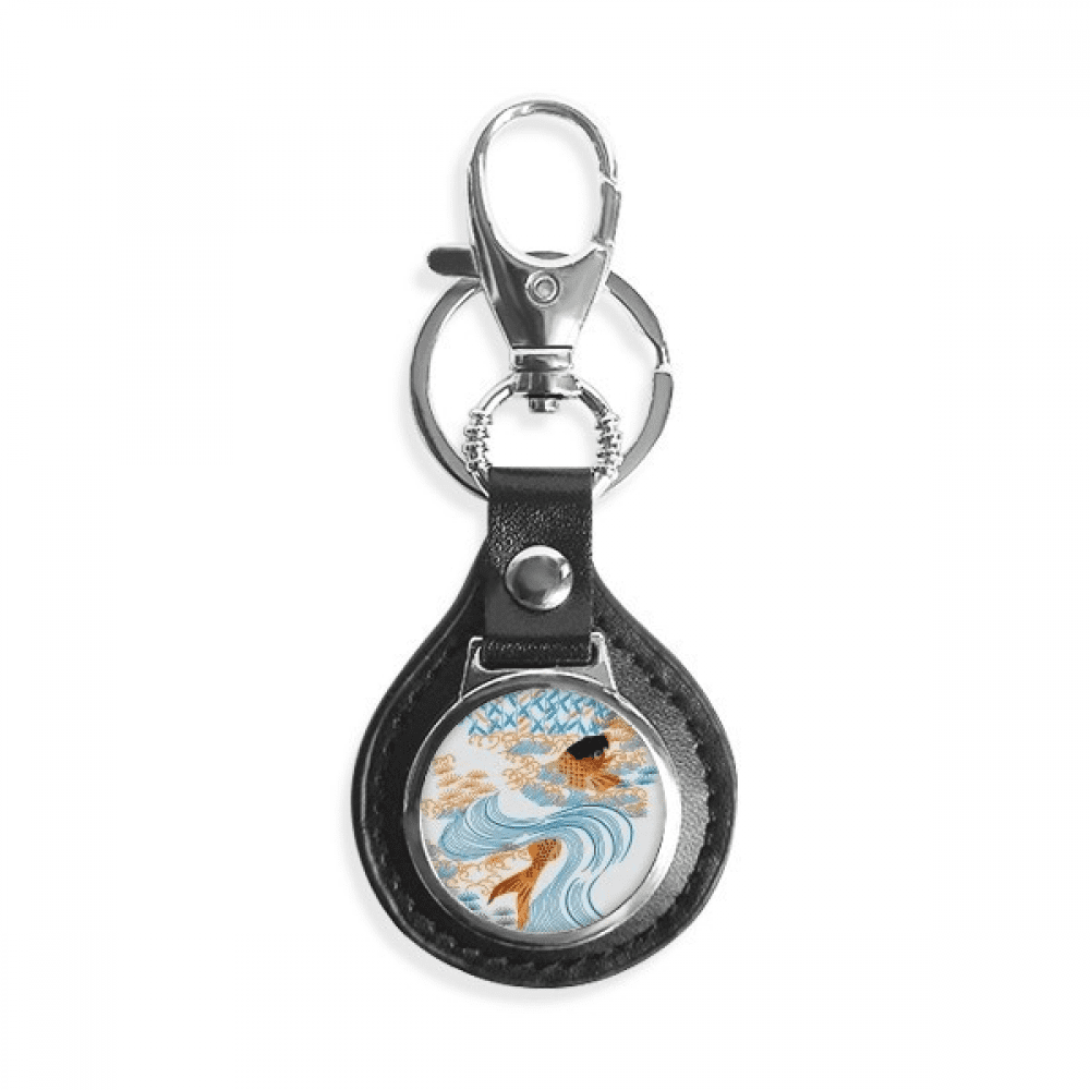 painting japanese culture fish water key link chain keyholder finder ...