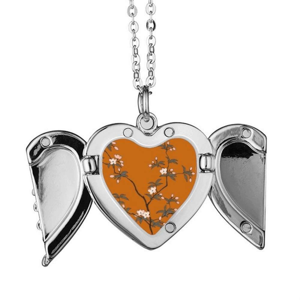 painting red green culture tree angel wings necklpendant fashion ...