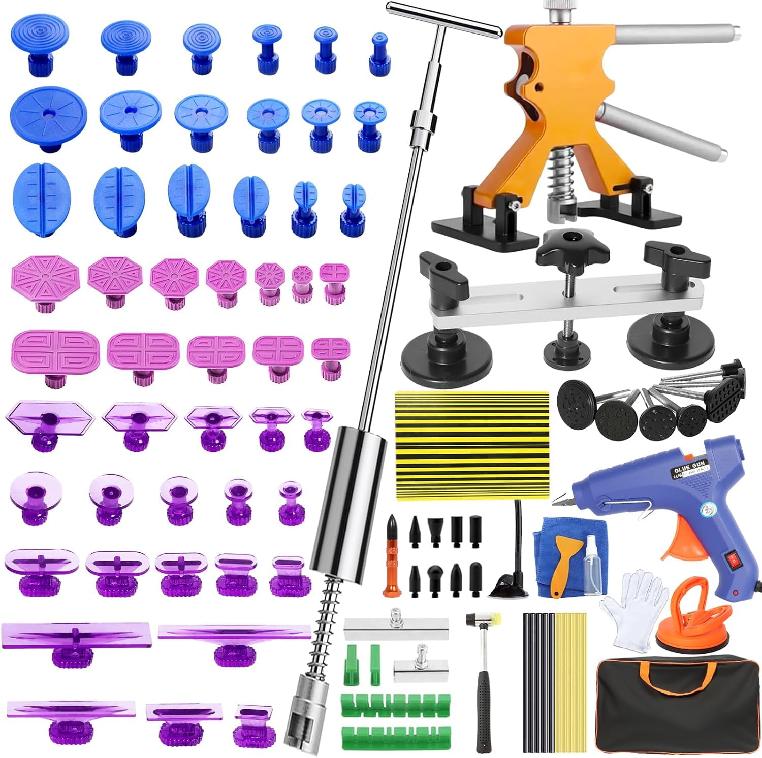 Paintless Dent Repair Kit, 96 Pcs Car Dent Removal Tools with Reflector ...