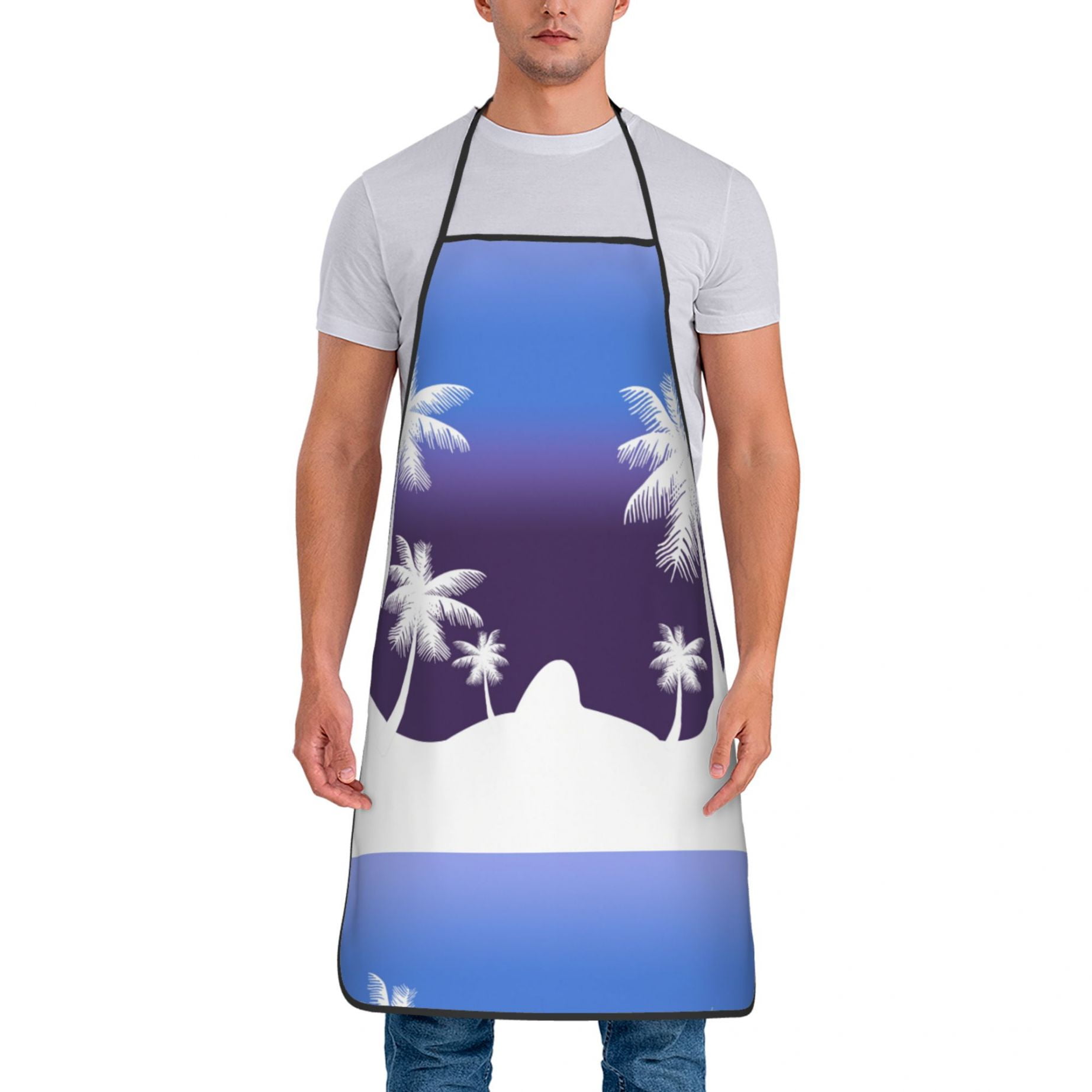 palm Tree Aprons for Women Men Waterproof Apron Kitchen Chef Cooking ...