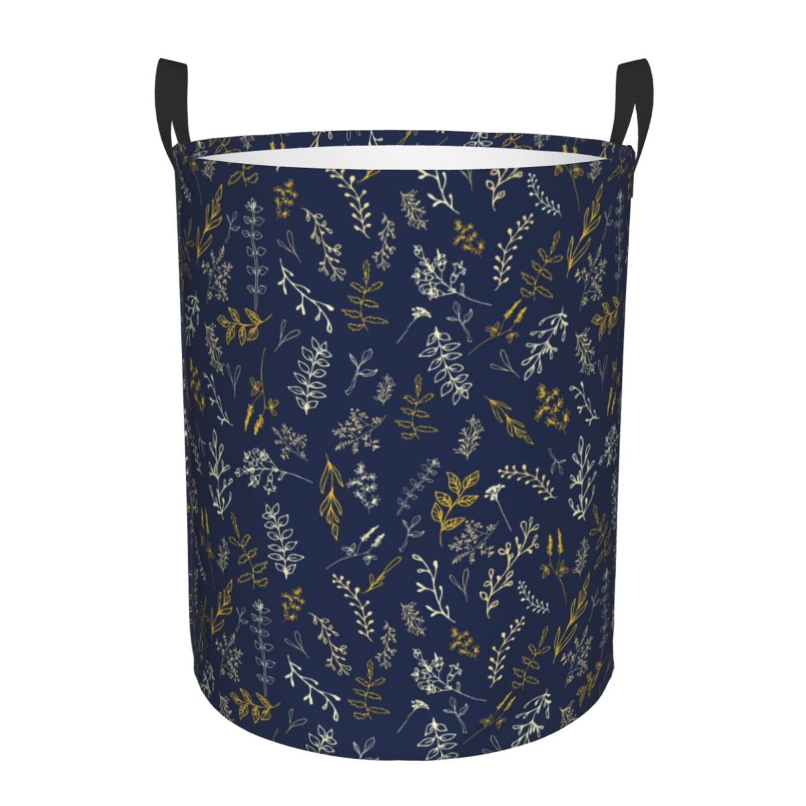 palm leaves_F Round Laundry Basket, Laundry Hamper with Handle ...
