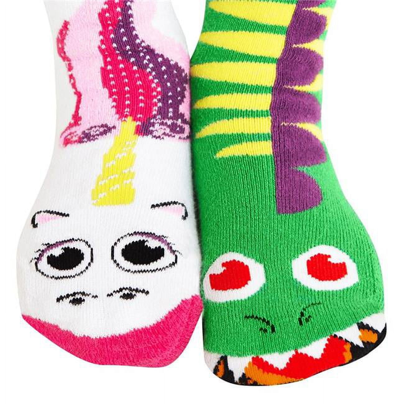 (Kids) Pals Socks Non-Slip High Crew Socks 'Dragon Unicorn' - Walmart.com