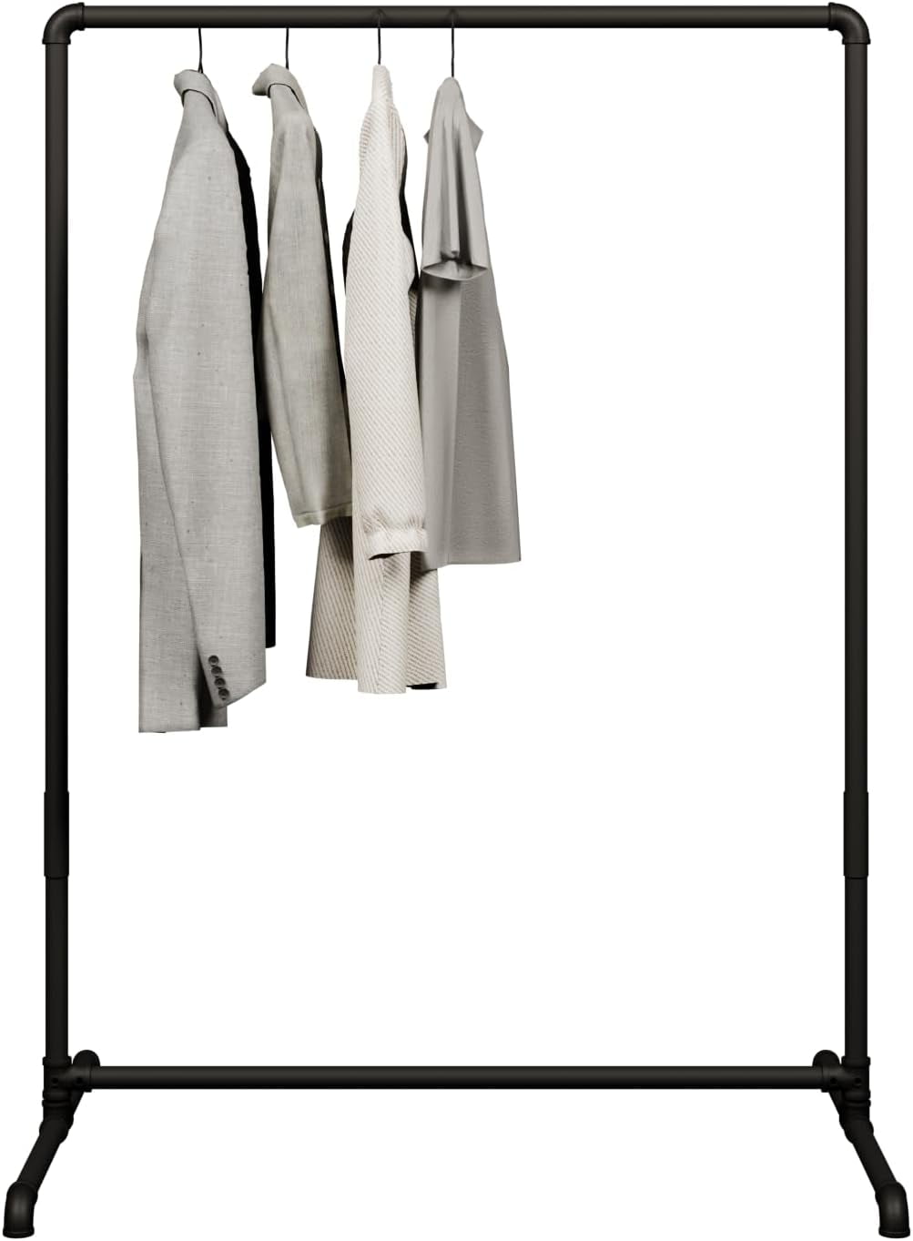 pamo Industrial Pipe Clothing Rack with Shelf - 130 lbs Capacity - Free ...