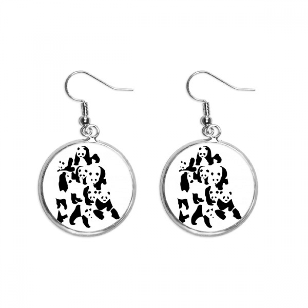 panda mountain cluster ear dangle silver drop ear jewelry woman ...