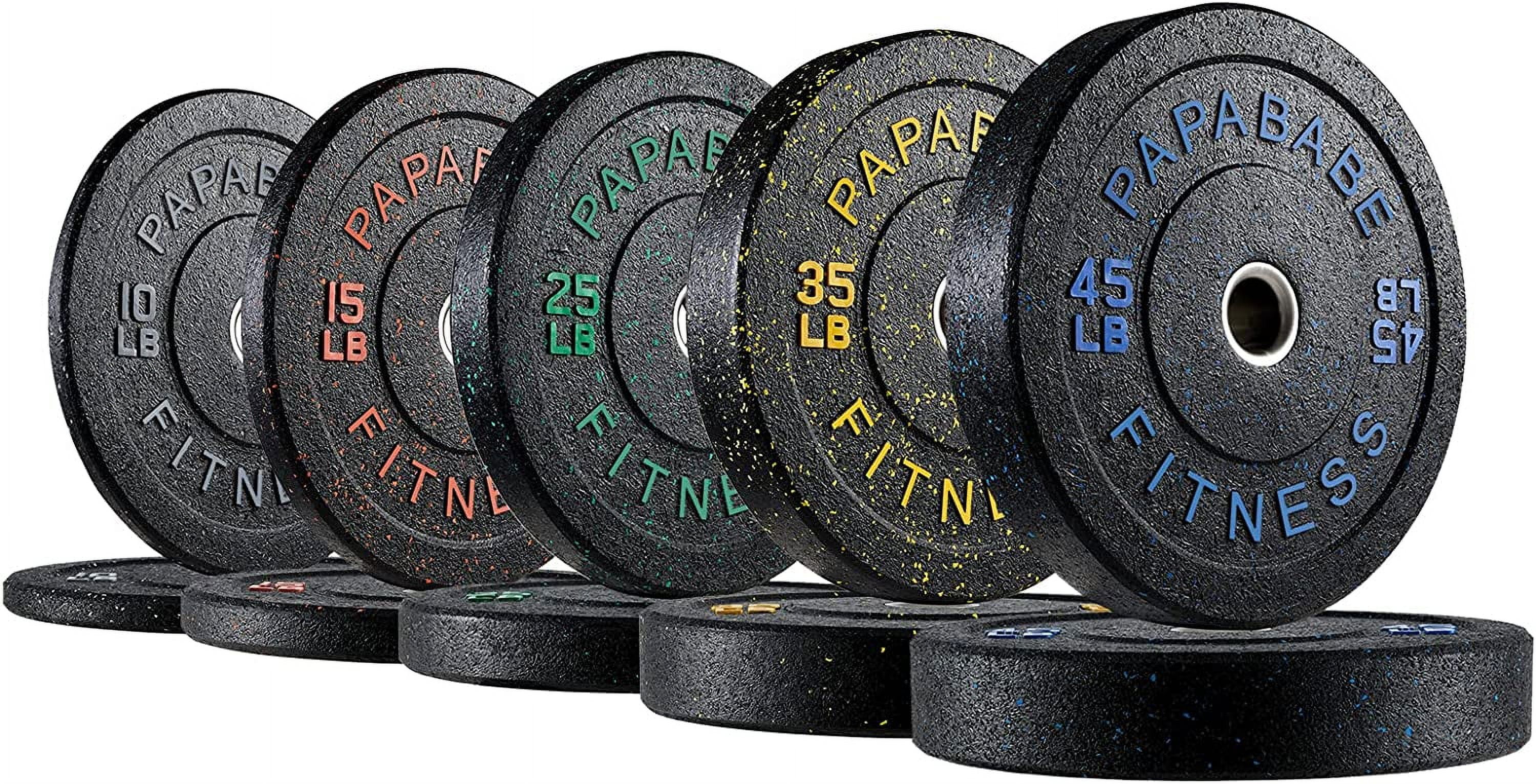 papababe Bumper Plates, High-Bounce Olympic Weight Plates with Colored ...