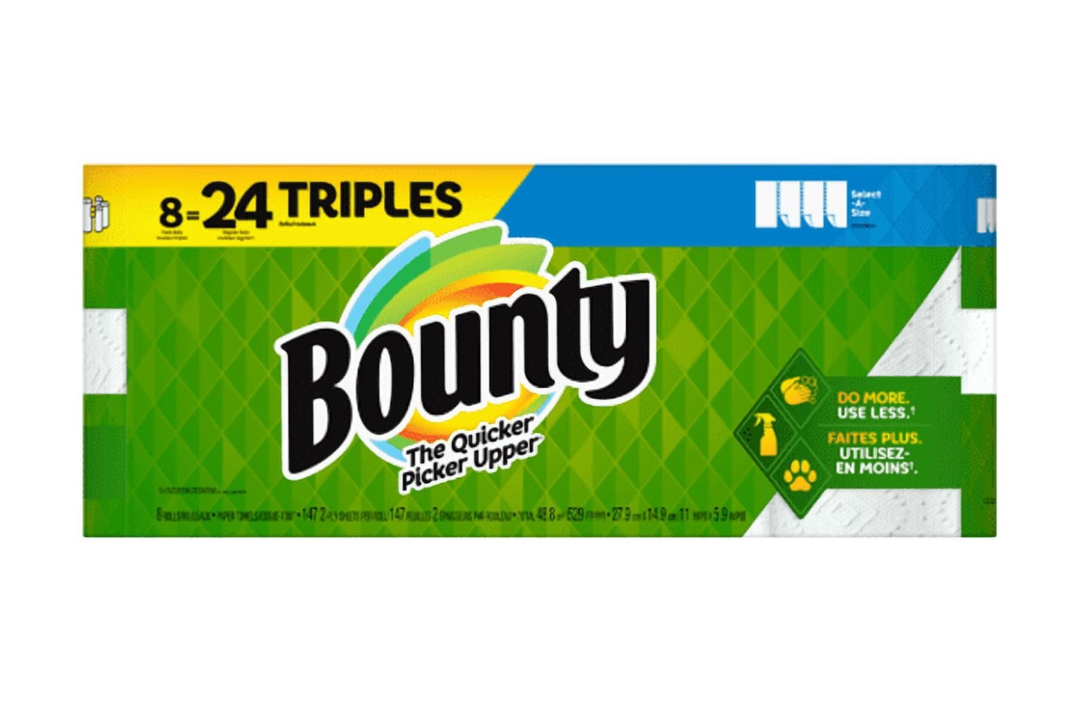 Bounty, Paper Towels, 8 Count Per Pack, Select-A-Size - Walmart.com