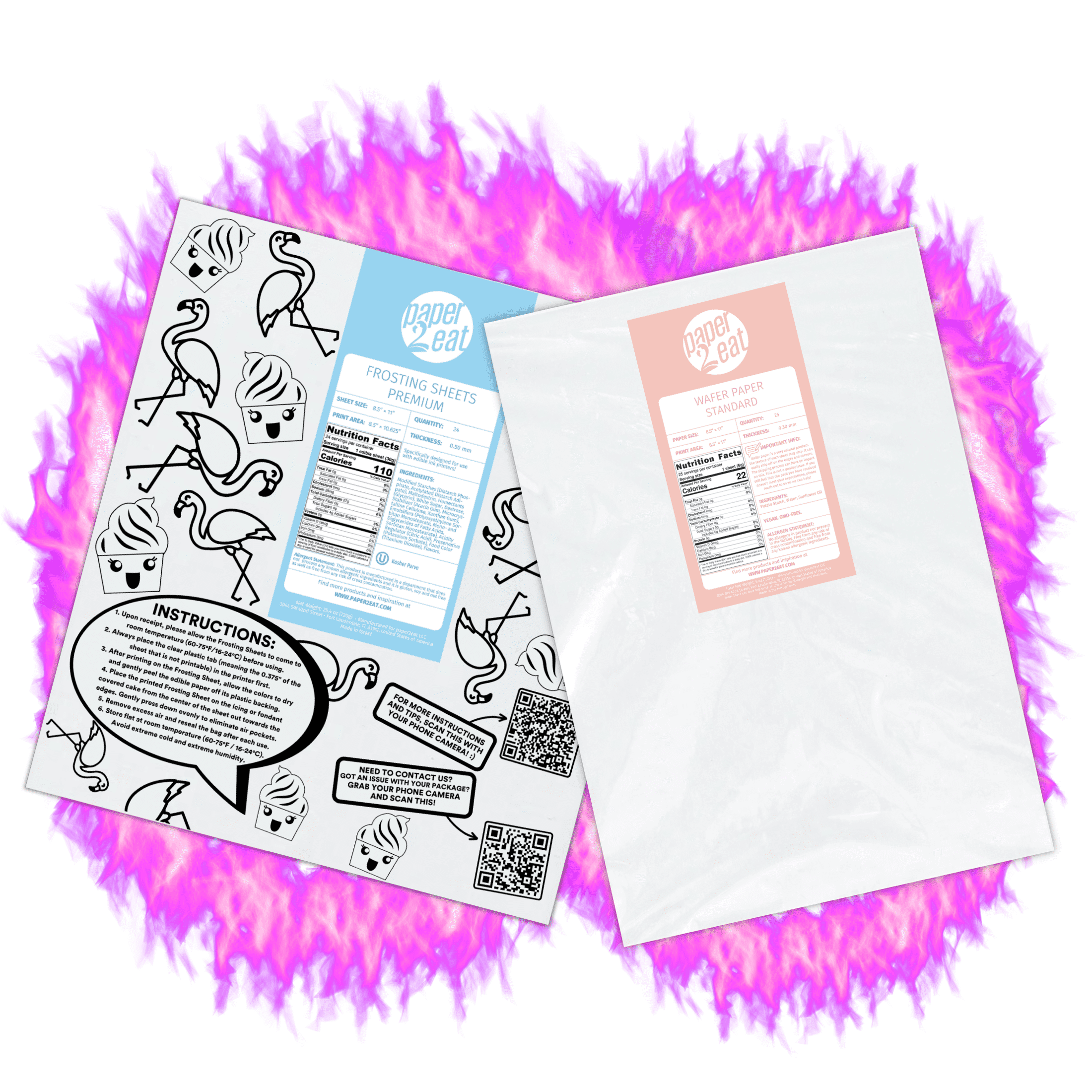 paper2eat Burn-Away Cake Edible Paper Combo (Frosting Sheets Premium 8. ...