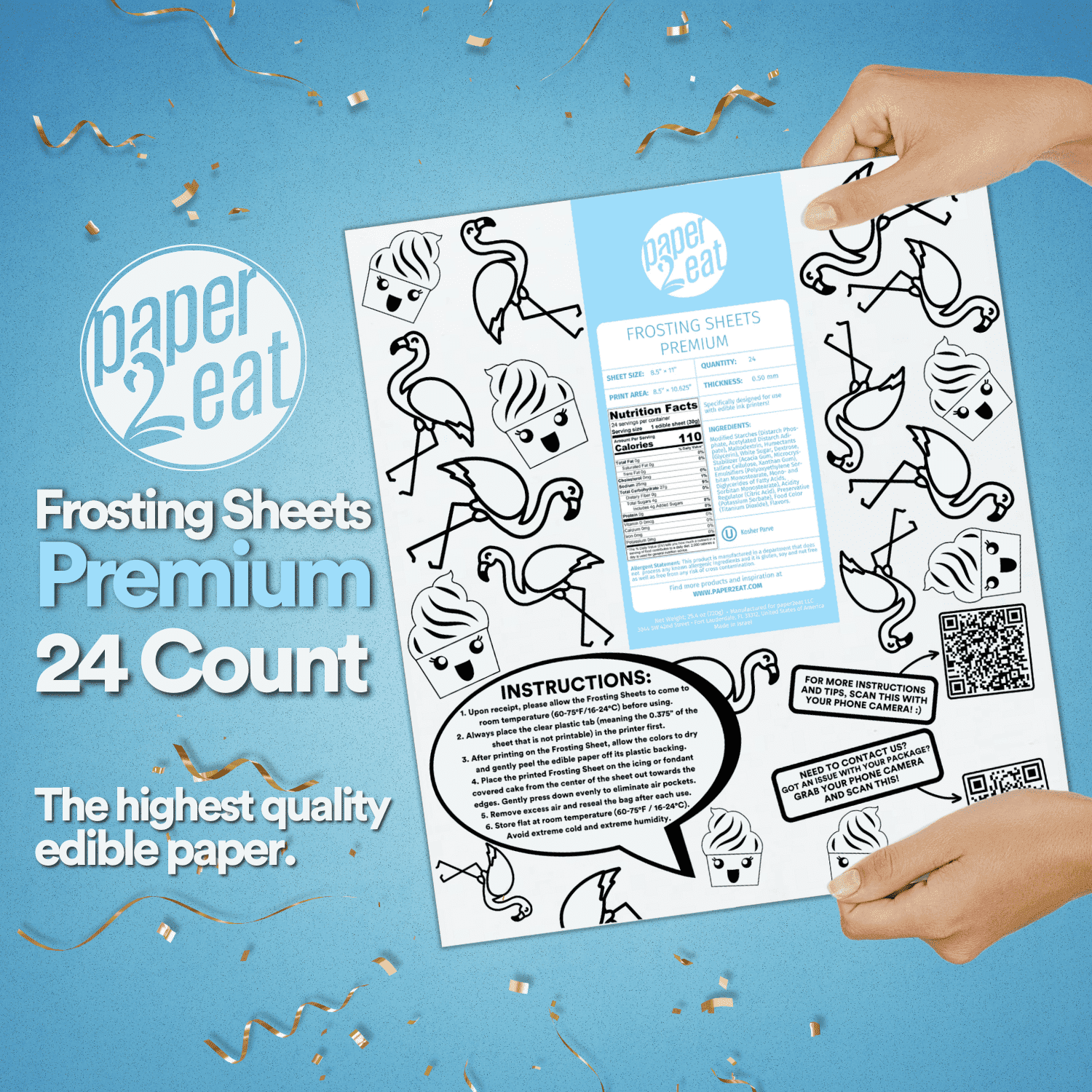 paper2eat Kosher Certified Edible Frosting Sheets Premium (Icing Sheets ...