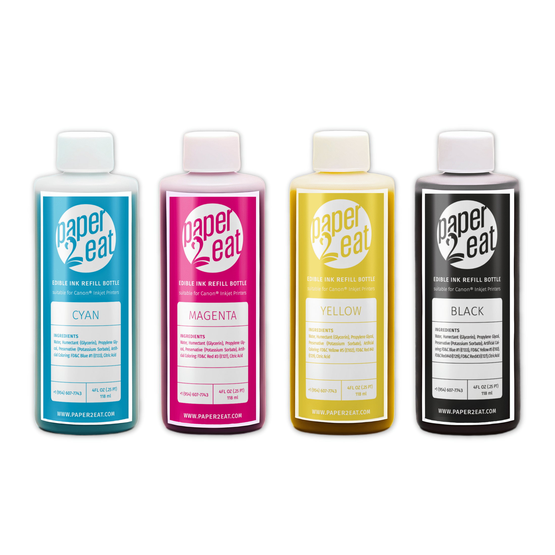 paper2eat Set of 4 x 4 fl. oz. Edible Ink Refill Bottles - Walmart.com