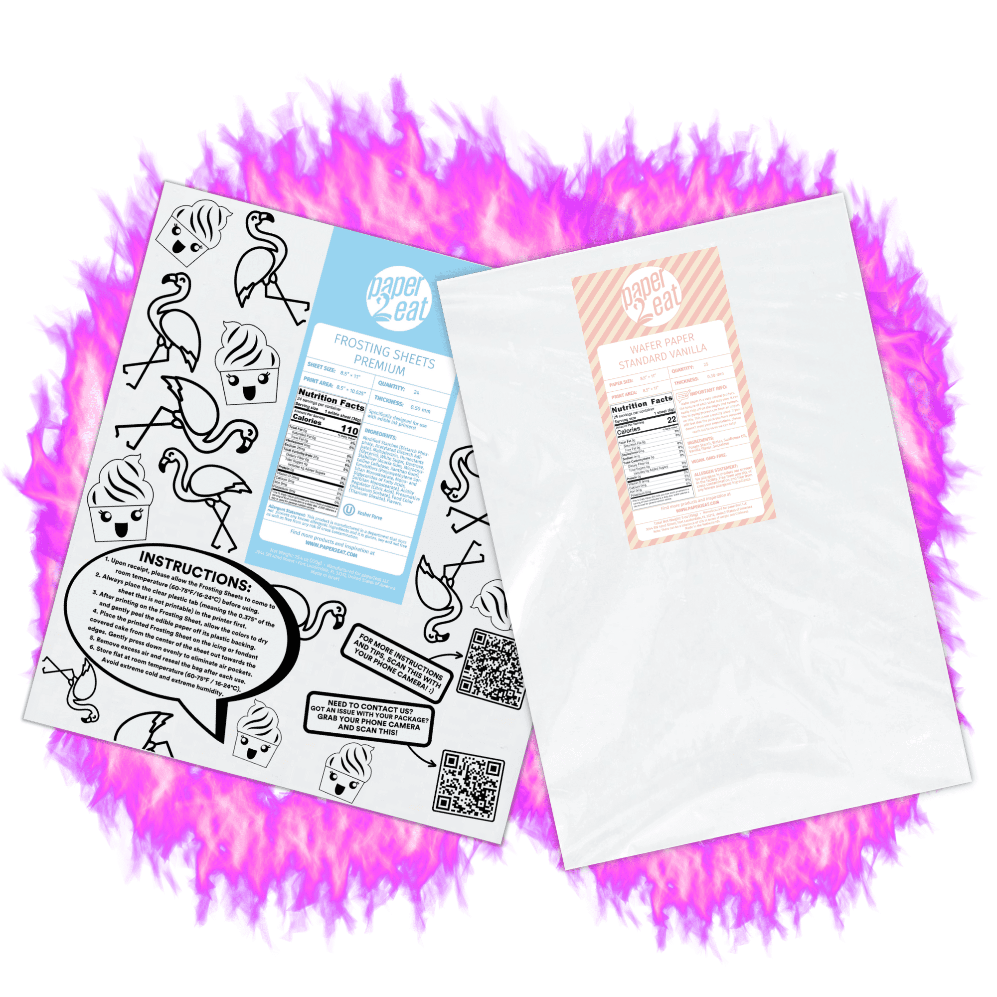 paper2eat White Blank Burn-Away Cake Edible Paper Vanilla Combo ...