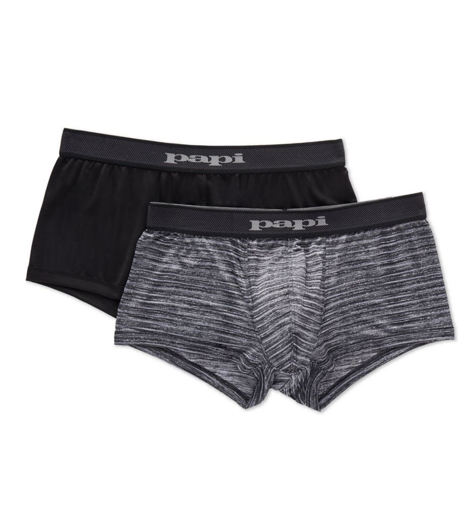 papi Men's Brazilian Cool Trunk Boxer Briefs Pack of 2, Stripe Black ...