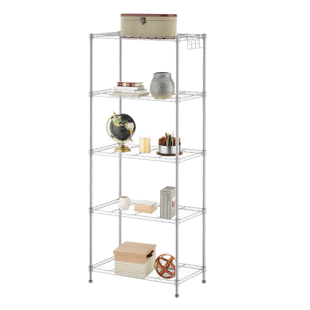 paproos 5-Shelf Shelving Storage Unit, Heavy Duty Metal Organizer Wire ...