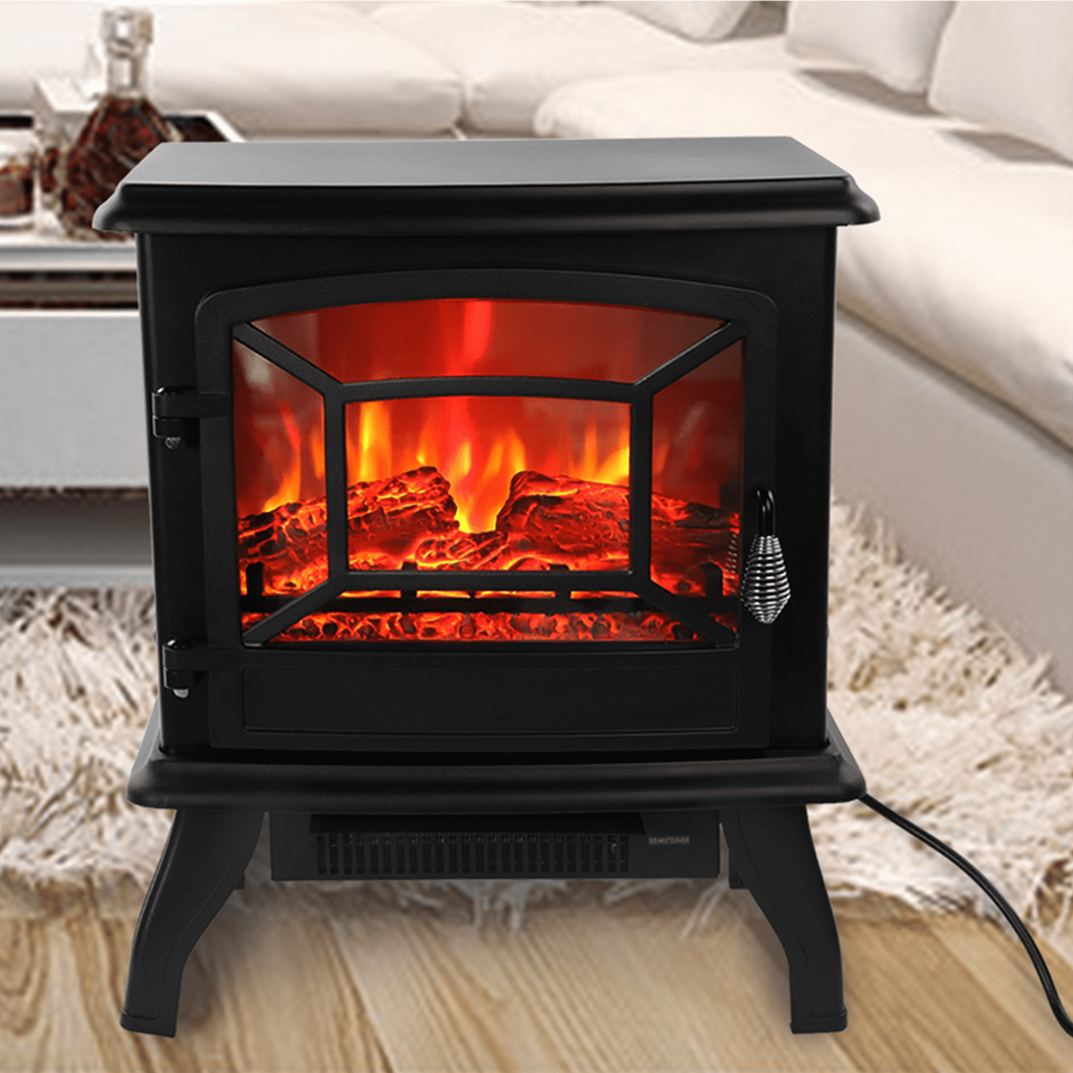 PAPROOS Electric Fireplace Stove, 20” Freestanding Stove Heater with ...