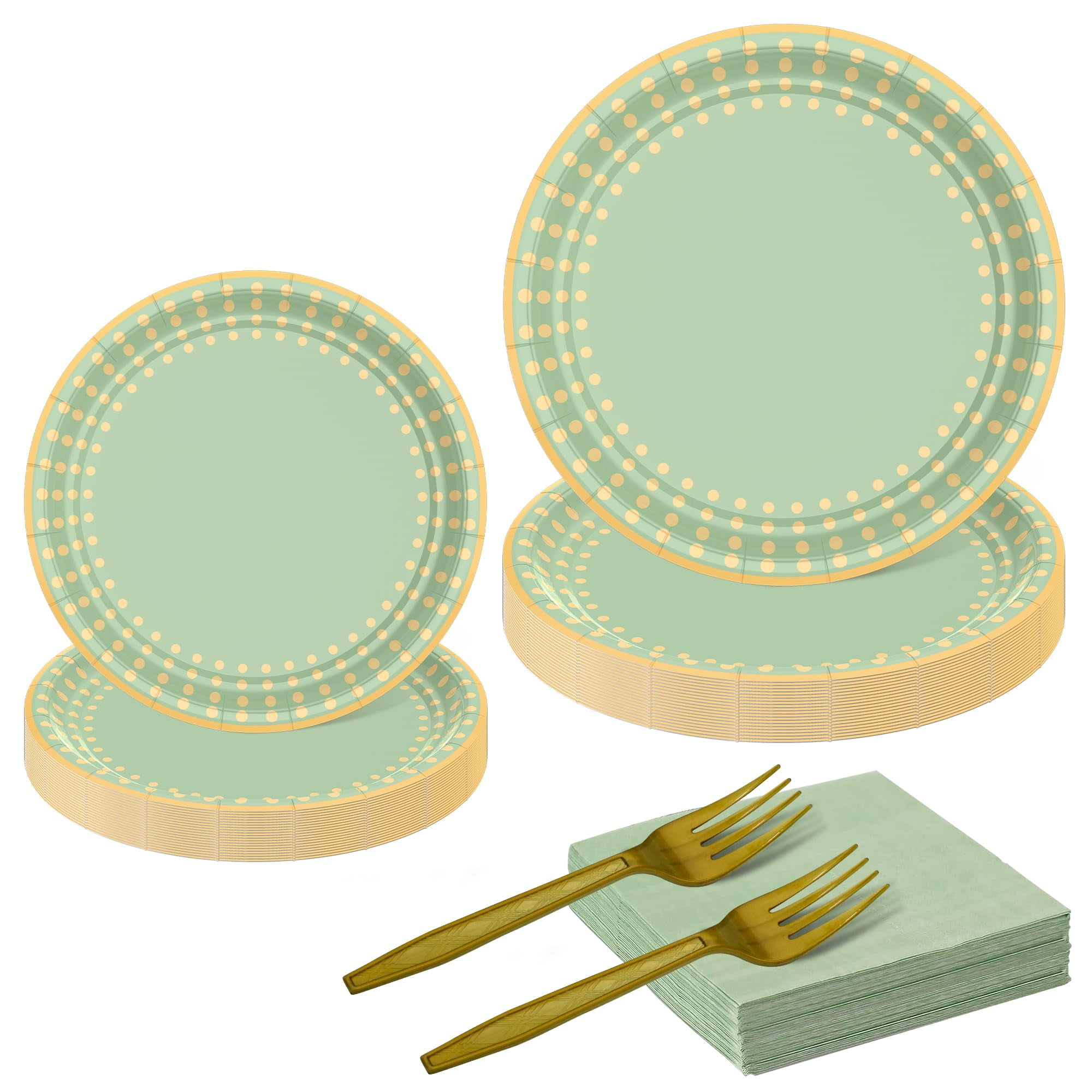 partiazy Sage Green Party IFF17 Supplies, 100PCS Paper Plates Napkins ...