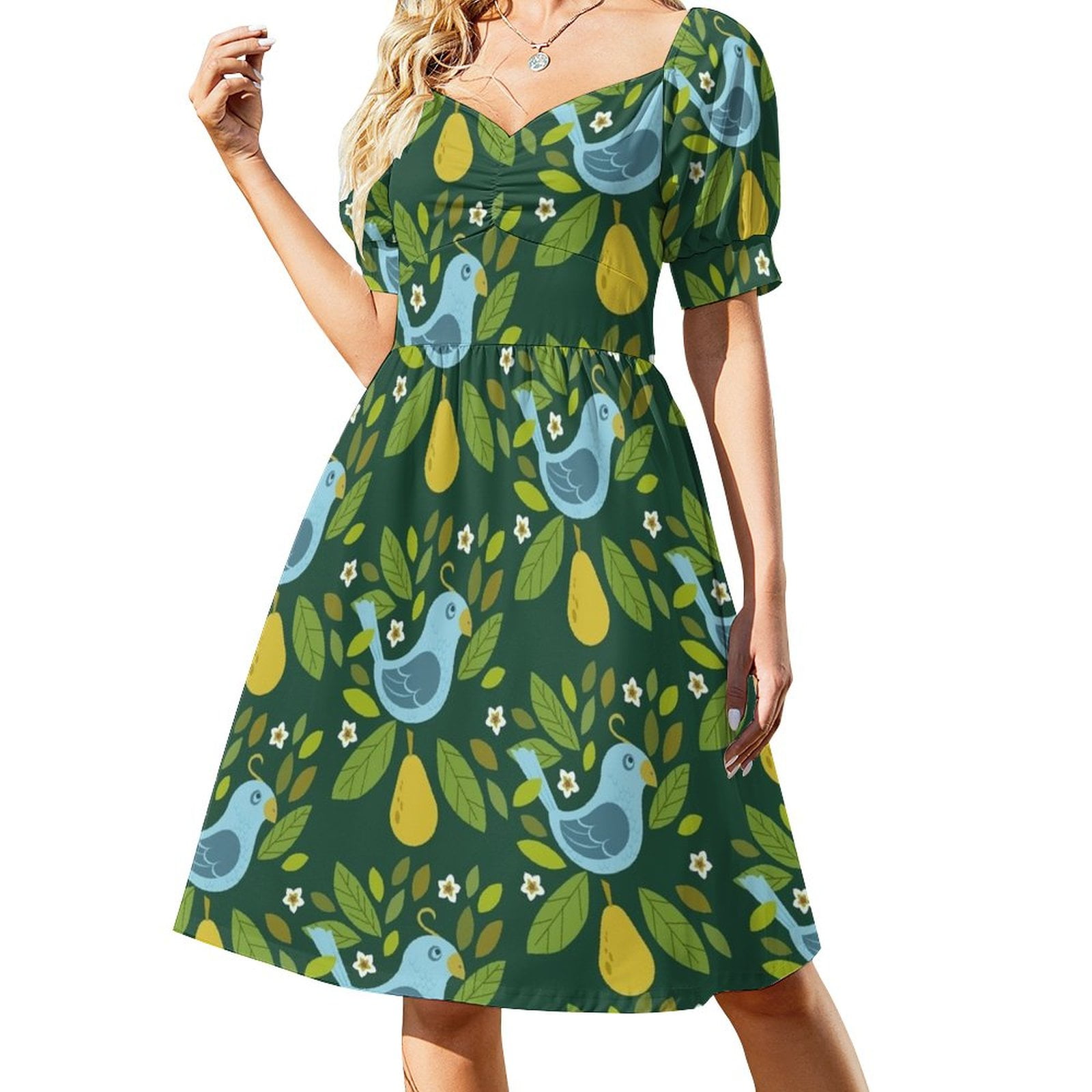 partridge in a pear tree Dress Female clothing Summer skirt party dress ...