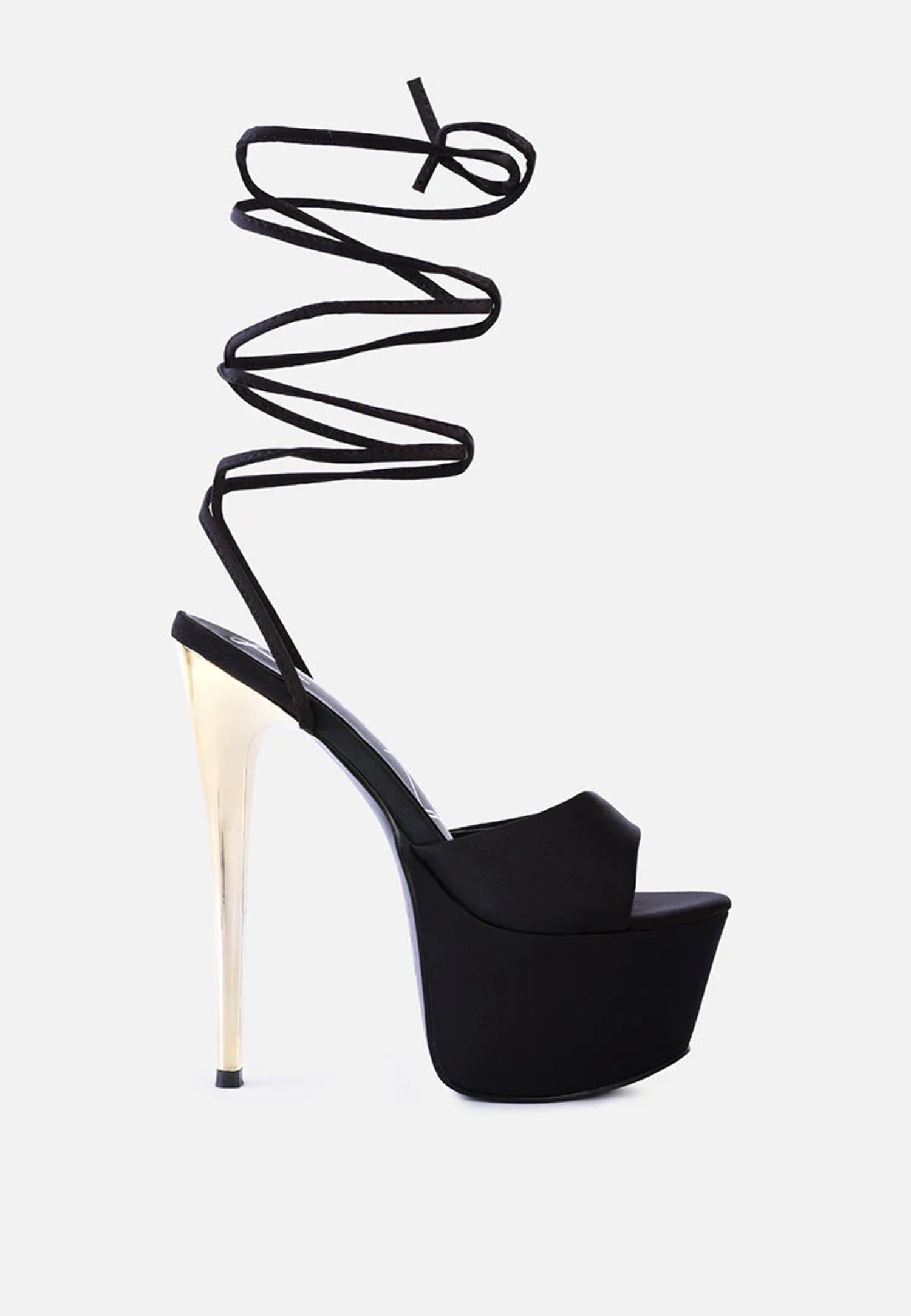 Passion Fruit Dramatic Platform Lace-Up Heel Sandals - Walmart.com