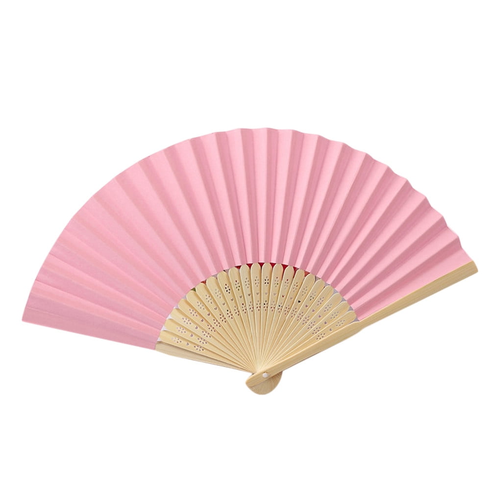 pastel birthday decorations Paper Fans set Solid Fan Folding Folding ...